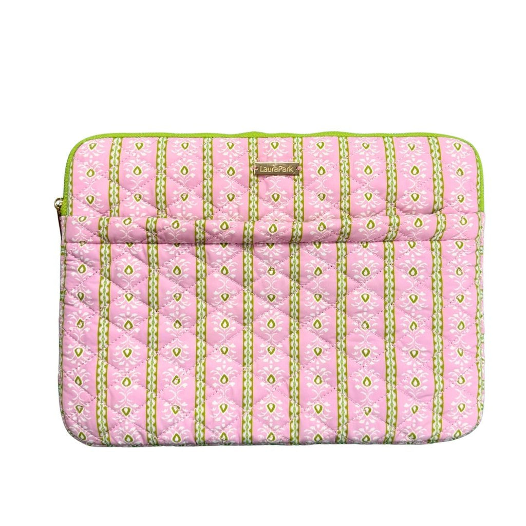 Rosemary Stripe Pink Quilted Laptop Case – Laura Park