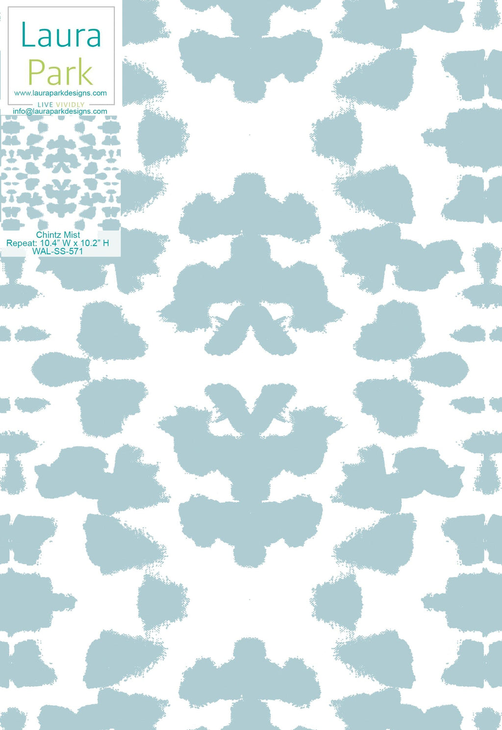 Chintz Mist Wallpaper – Laura Park