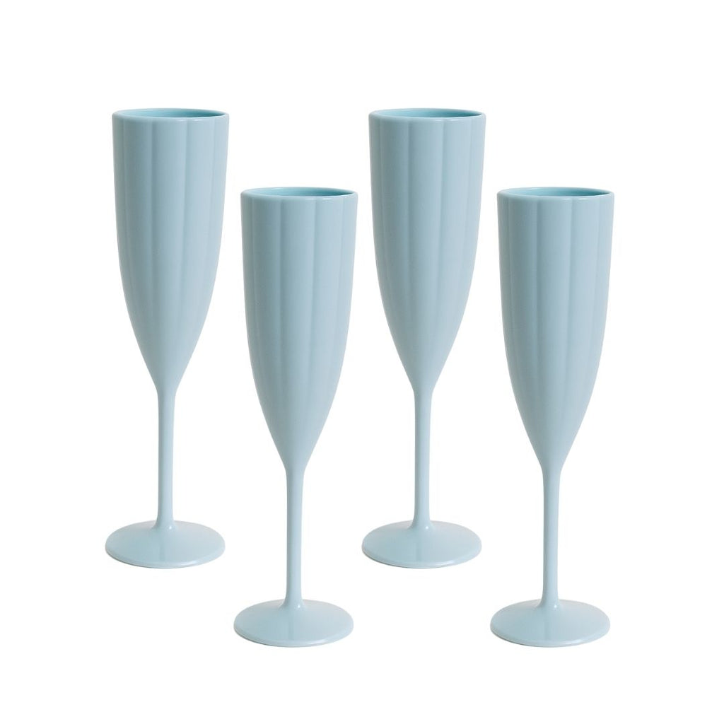 Garden Party Scalloped Acrylic Champagne Flutes, Blue (Set of 4) – Sum ...