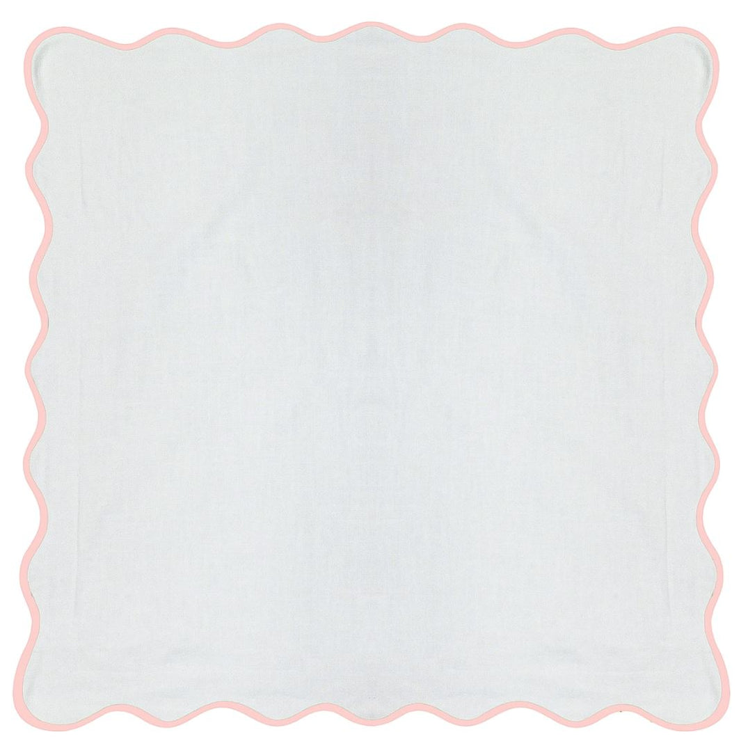 Scalloped Euro Sham, Pink / White– Laura Park